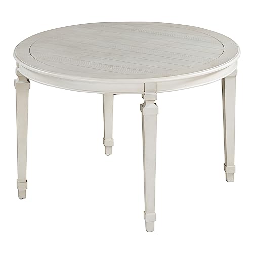HAUSHECK Round 4 Wooden Table w/Solid Wood Tapered Legs, Upholstered High Backrest Chair, Soft Padded Cushion, Modern Home Furniture, 5-Pieces Kitchen & Dining Room Sets, White