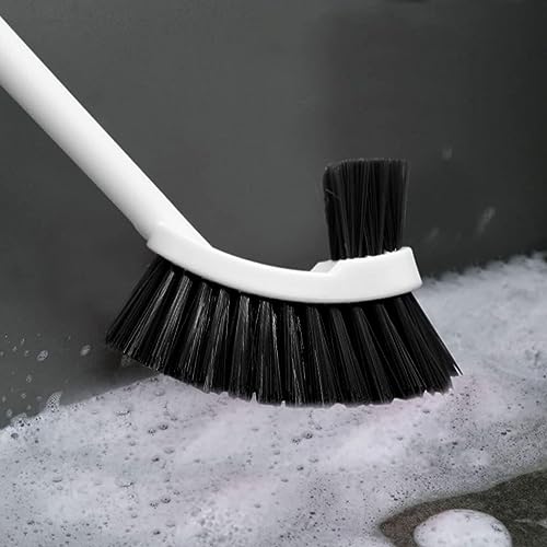Plastic Toilet Brush Modern Toilet Bowl Brush Wall Mount Long Handle Toilet Cleaner Brush and Holder Set 4.7 X 20 Inches