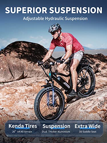 MULTIJOY Electric Bike for Adults,Upgraded 48V 20Ah Removable Battery,Peak 1000W Powerful Motor,70Mi Long Range,26"x4" Fat Tire,UL Certified 7-Speed