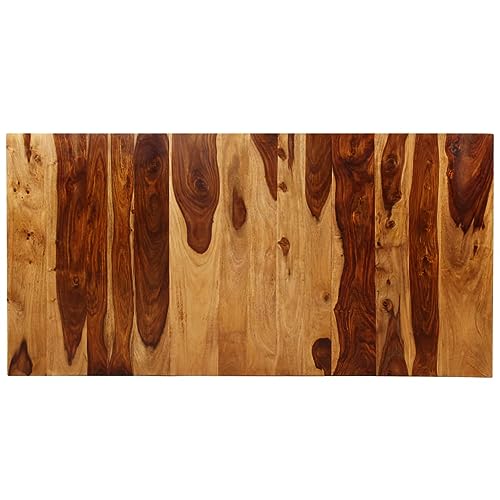 YPWRENH Decorative Tables Kitchen Tables Dining Table Solid Sheesham Wood and Steel 70.9" for Dining Room, Kitchen or Living Room