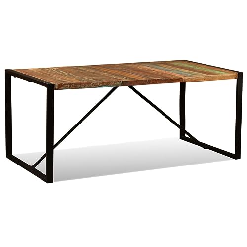 WHOPBXGAD Dining Table,Wooden bar Table, Industrial Restaurant bar Table Suitable for Living Room, Dining Room, Bistro Table,Solid Reclaimed Wood 70.9"