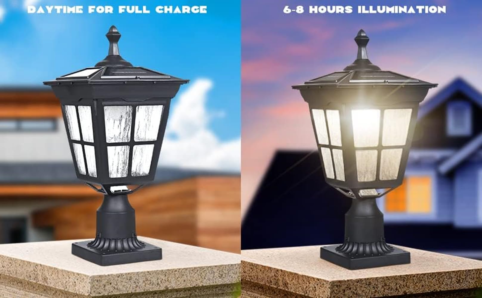 Metal Solar Post Light Fixture,Enhance Your Outdoor Ambiance, The LED