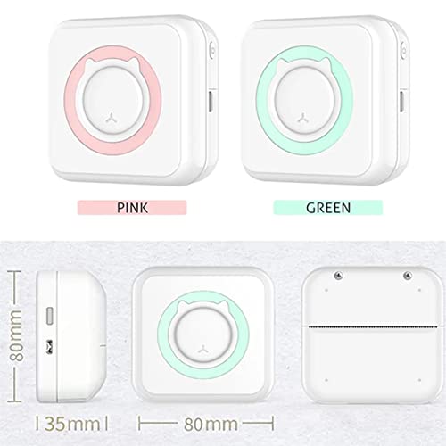 KEVGNRO InstaProud - Portable Sticker Printer, Mini Pocket Thermal Printer, Mini Printer Sticker Maker with 10 Rolls Paper for Photos, Memos, Study Notes (Pink)