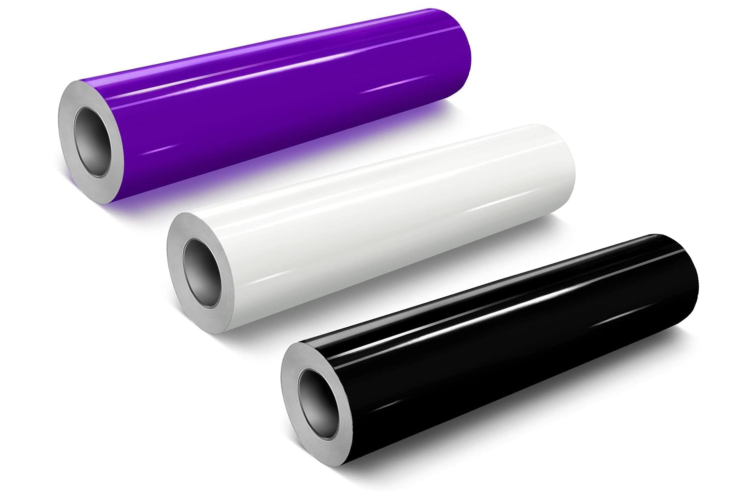 VViViD DECO65 Craft Vinyl Gloss Purple + Gloss White + Gloss Black 3 Rolls of 7ft x 11.8" - M0