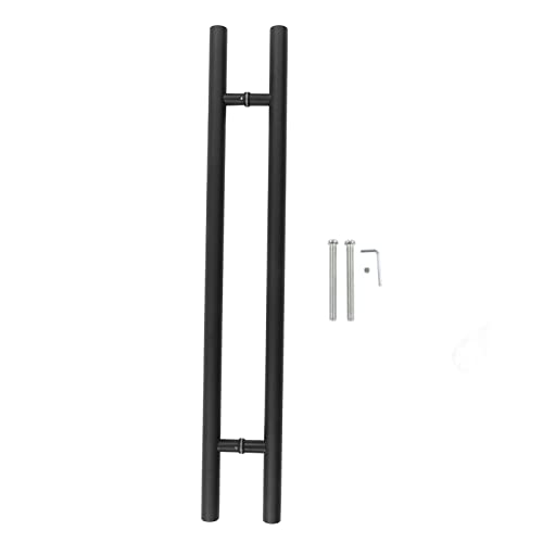 Interior Exterior Door Pull Push, Ergonomic Design Black Push Pull Door Handle Comfortable Grip for Barn
