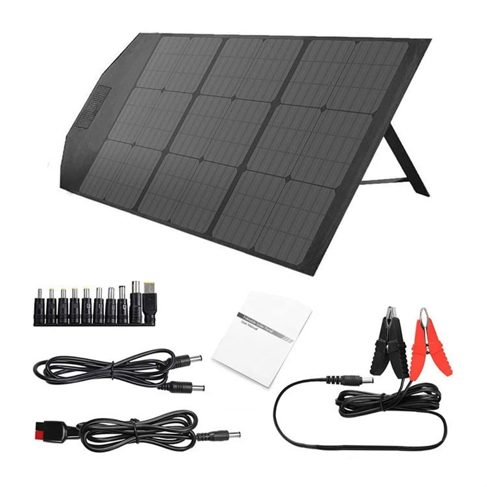 60W Solar Panel, Foldable Solar Panel, High-Efficiency Monocrystalline Silicon, Portable Outdoor Energy Storage Power Station for Battery Charging, Boat, RV, Travel