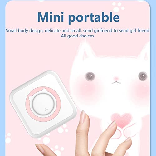 KEVGNRO InstaProud - Portable Sticker Printer, Mini Pocket Thermal Printer, Mini Printer Sticker Maker with 10 Rolls Paper for Photos, Memos, Study Notes (Pink)