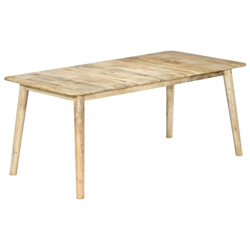 ULUYYUC Dining Table 70.9"x35.4"x29.9" Solid Mango Wood,Multifunctional Party Table Kitchen Tables Living Room Furniture Outdoor Table for Living Room, Kitchen, Backyard, Wedding