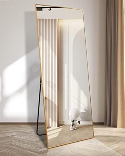 OBIOZZ Bedroom Floor Standing Mirror Full Length Mirror 58"x18" Rectangle Body Dressing Floor Mirrors, Quality Material Full-Length Mirror