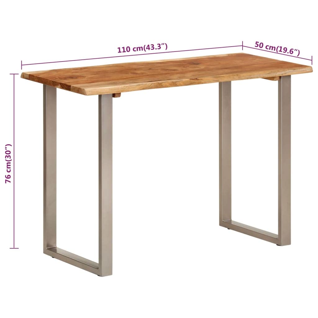 WHOPBXGAD Dining Table,Kitchen Tables, Wooden Dining Tables for Living Room, Dining Room, Bistro Tables,43.3"x19.7"x29.9" Solid Wood Acacia