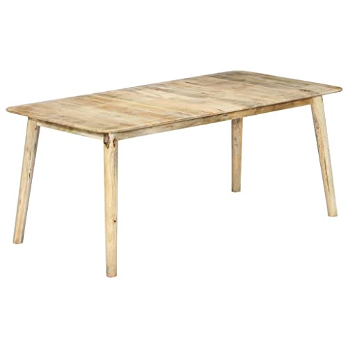 ULUYYUC Dining Table 70.9"x35.4"x29.9" Solid Mango Wood,Multifunctional Party Table Kitchen Tables Living Room Furniture Outdoor Table for Living Room, Kitchen, Backyard, Wedding