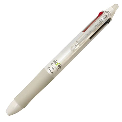 Pilot Frixion Ball 4, 4 Colors Gel Ink Multi Pen(Black, Red, Blue and Green), Black Body and White Body, LKFB-80EF-B/LKFB-80EF-W, 0.5mm
