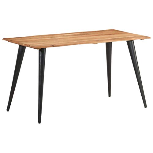 ULUYYUC Dining Table with Live Edges 55.1"x23.6"x29.5" Solid Acacia Wood,Multifunctional Party Table Kitchen Tables Living Room Furniture Outdoor Table for Living Room, Kitchen, Backyard, Wedding