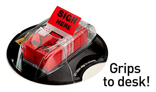 Post-it Message Flags, "Sign Here", 200/Desk Grip Dispenser, 1 Dispenser/Pack, 1 in Wide, Red (680-HVSHR)