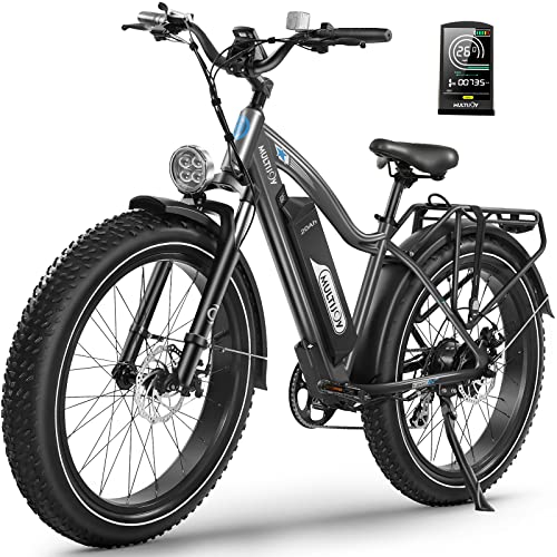 MULTIJOY Electric Bike for Adults,Upgraded 48V 20Ah Removable Battery,Peak 1000W Powerful Motor,70Mi Long Range,26"x4" Fat Tire,UL Certified 7-Speed