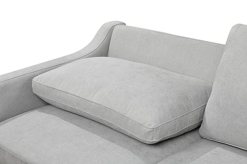ERYE Light Gray Queen Size with 2 Pillows Modern Futon Sofa Loveseat Convertible Sleeper Couch Bed for Small Space Apartment Office Living Room Furniture Sets,Tufted Upholstered Love Seat