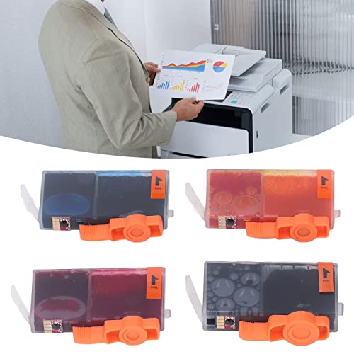 FTVOGUE 4Pcs Printer Cartridge BK C M Y Clear Print 1000 Pages Output Fadeless Print Ink Cartridge for Deskjet Ink Advantage 3525 4615 4620
