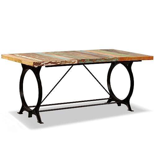 AJSEOYBS Dining Table Mid-Century Vintage Kitchen Table for Person for Dining Room Balcony Cafe Bar,Dining Table Solid Reclaimed Wood 70.9"