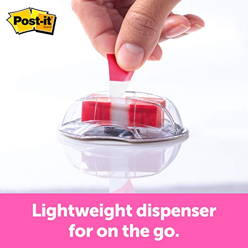 Post-it Message Flags, "Sign Here", 200/Desk Grip Dispenser, 1 Dispenser/Pack, 1 in Wide, Red (680-HVSHR)