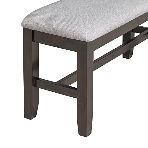 WOZNLA 6-Piece Rustic Dining Table Set - Foldable Table, 4 Padded Chairs, and 1 Bench - Ideal for Kitchen and Family Gatherings, Home Furniture Set, Espresso
