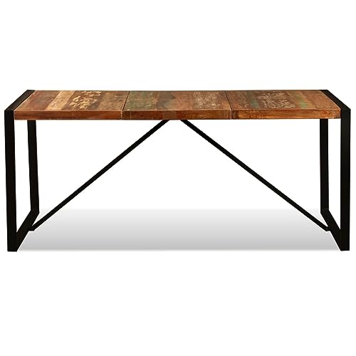 WHOPBXGAD Dining Table,Wooden bar Table, Industrial Restaurant bar Table Suitable for Living Room, Dining Room, Bistro Table,Solid Reclaimed Wood 70.9"