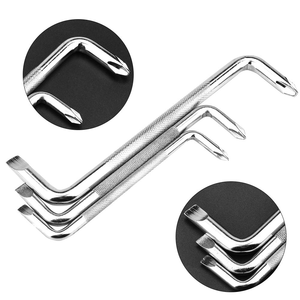 Offset Screwdriver Set, Angle Screwdriver, Hand Tools for Electricians, 3Pcs Right Angle Double Head Z shaped Offset Screwdriver Set