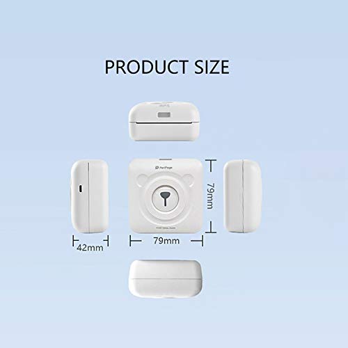 Portable Mini Mobile Phone Photo Memo Printer, 57mm Wireless Bluetooth Thermal Label Printer, Peripage A6 203dpi, Compatible with All Smart Phones, Plus 6 Rolls of Integrated Paper (Red)