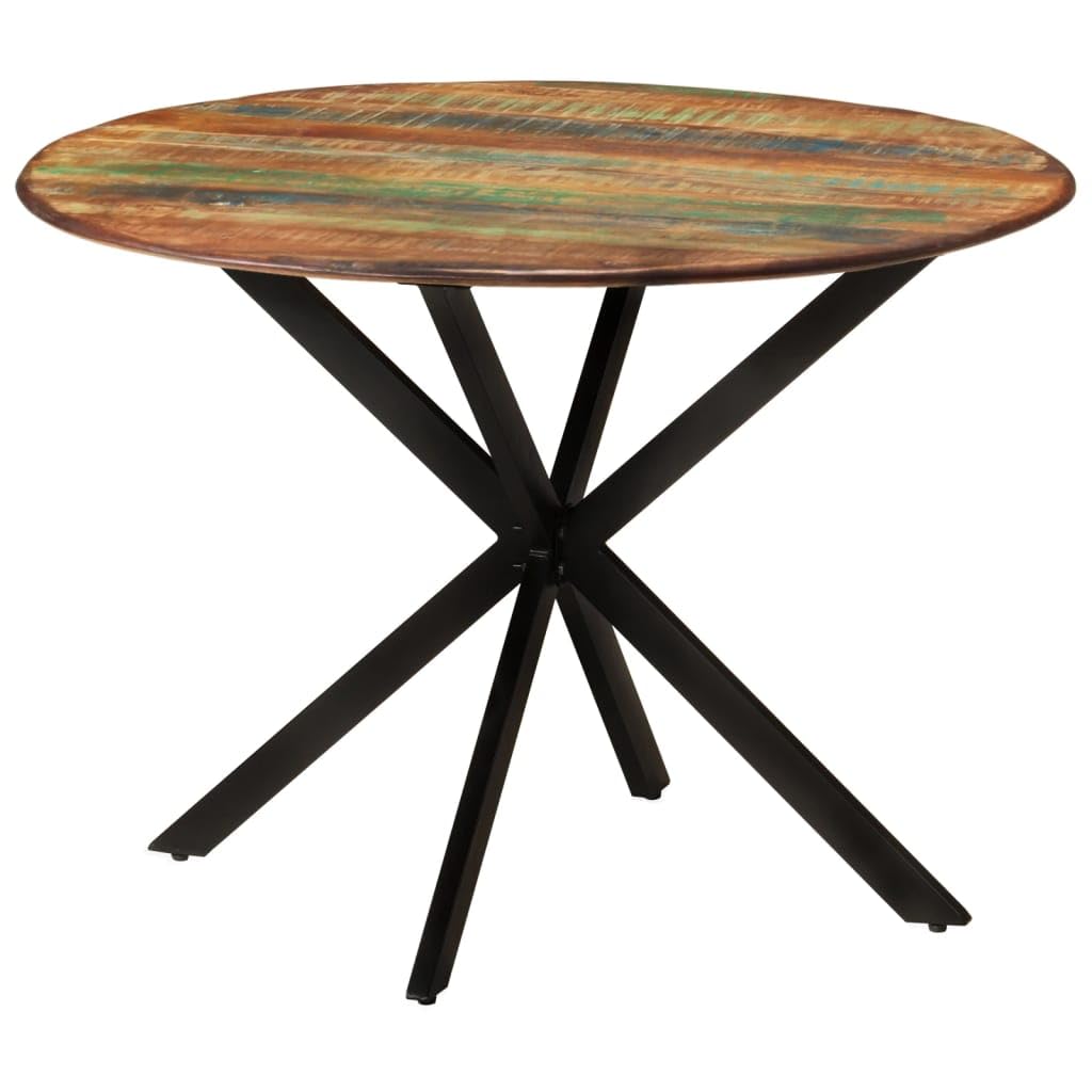 WHOPBXGAD Dining Table,Restaurant counters, Wooden Kitchen Tables Suitable for Small Spaces, Flats, Bars, Restaurants,Ø43.3"x30.7" Solid Wood Reclaimed and Steel