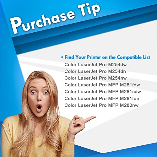TRUE IMAGE Compatible Toner Cartridge Replacement for HP 202A CF500A 202X CF500X Color Pro MFP M281fdw M281cdw M254dw M254nw M281fdn M280nw M254 M281 202 Toner Ink Printer (Black, 2-Pack)