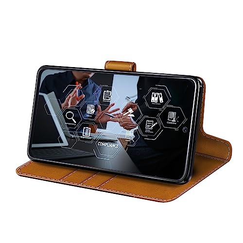 MILEGAO Leather Case for Oppo Reno 2 Magnetic Phone Case with Wallet and Card Slot + [2 Pack] Tempered Glass Screen Protector for Oppo Reno 2 (6.5”)