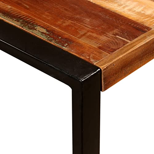 WHOPBXGAD Dining Table,Wooden bar Table, Industrial Restaurant bar Table Suitable for Living Room, Dining Room, Bistro Table,Solid Reclaimed Wood 70.9"
