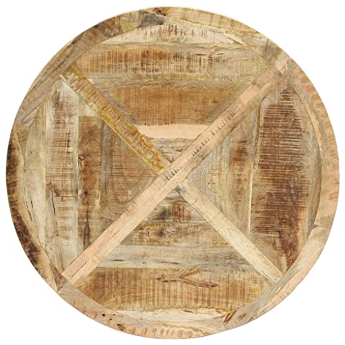 ULUYYUC Dining Table Round 47.2"x29.9" Solid Mango Wood,Multifunctional Party Table Kitchen Tables Living Room Furniture Outdoor Table for Living Room, Kitchen, Backyard, Wedding