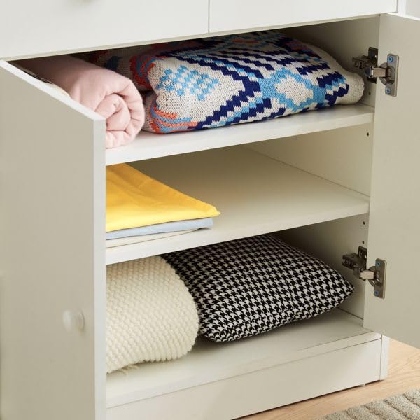 JASOYA Wardrobe Armoire Closet, Drawers and Shelves, Handles, Hanging Rod, for Bedroom ,White A