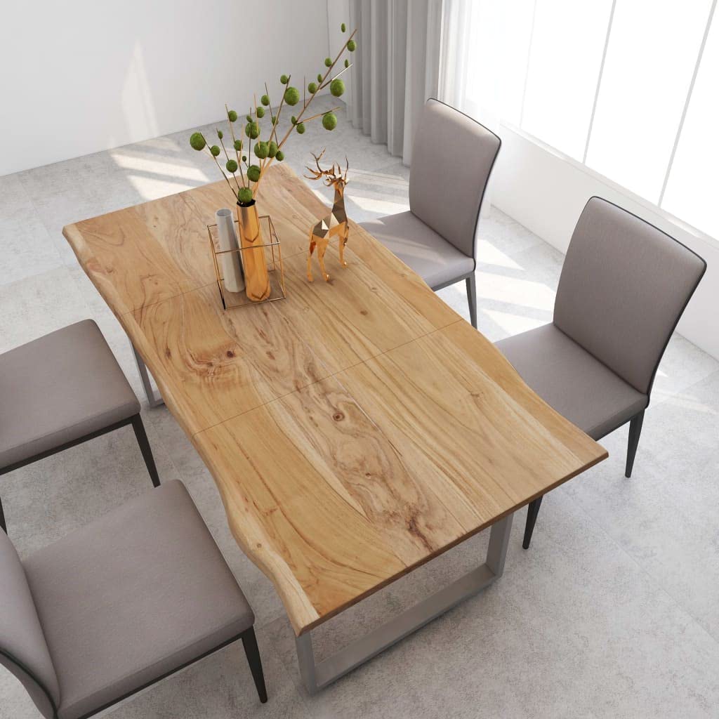 WHOPBXGAD Dining Table,Kitchen Tables, Wooden Dining Tables for Living Room, Dining Room, Bistro Tables,70.9"x35.4"x29.9" Solid Acacia Wood
