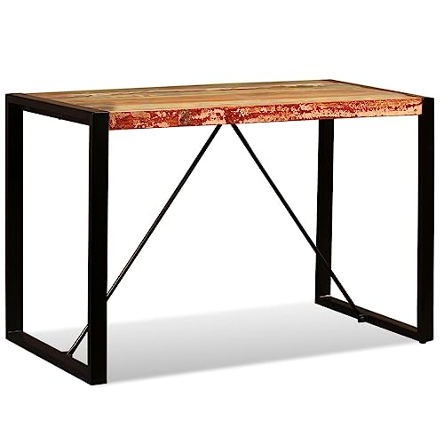 ULUYYUC Dining Table Solid Reclaimed Wood 47.2",Office Desks Patio Table Party Table Kitchen Tables Kitchen Furniture Outdoor Table for Living Room bar Bistro Kitchen Island