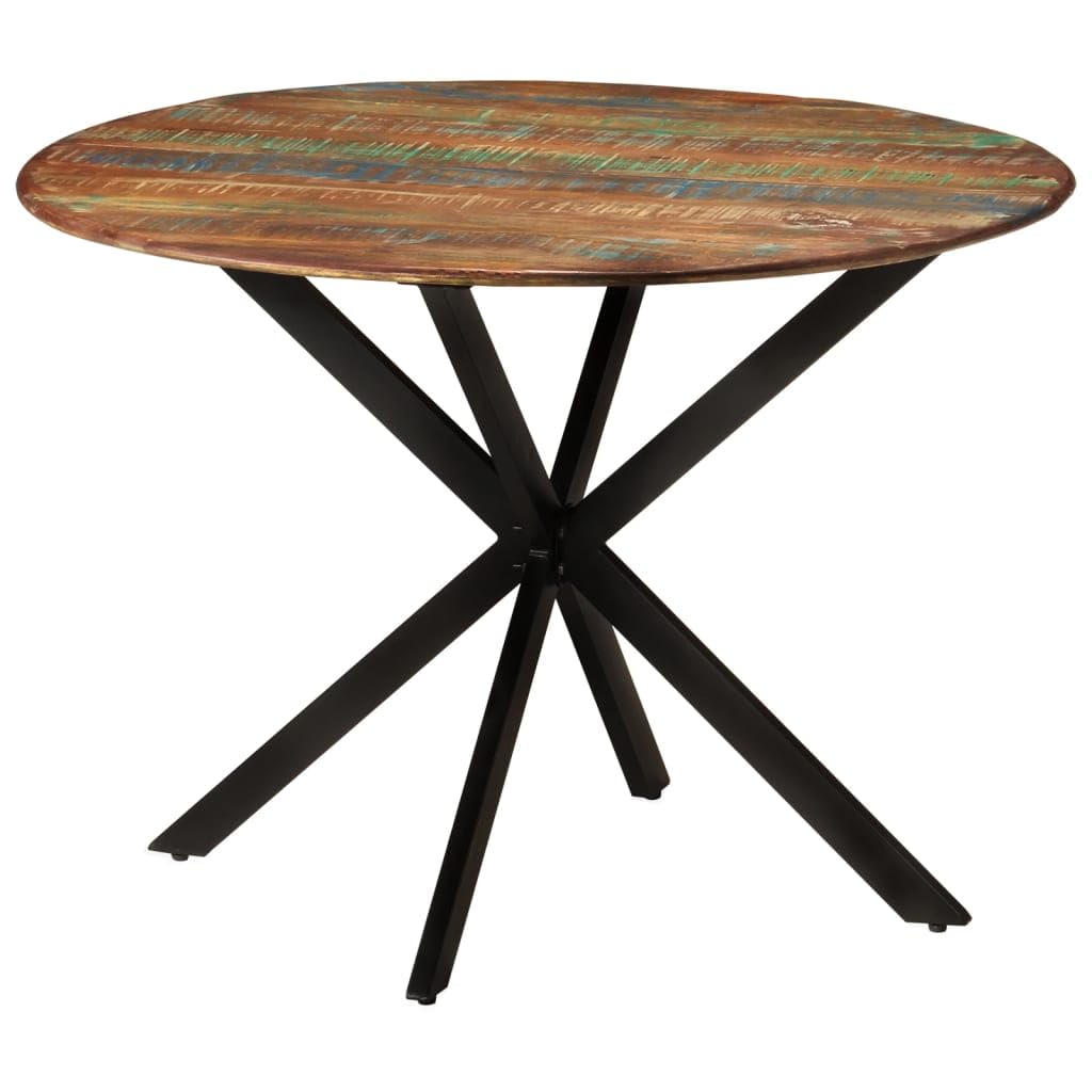 WHOPBXGAD Dining Table,Restaurant counters, Wooden Kitchen Tables Suitable for Small Spaces, Flats, Bars, Restaurants,Ø43.3"x30.7" Solid Wood Reclaimed and Steel