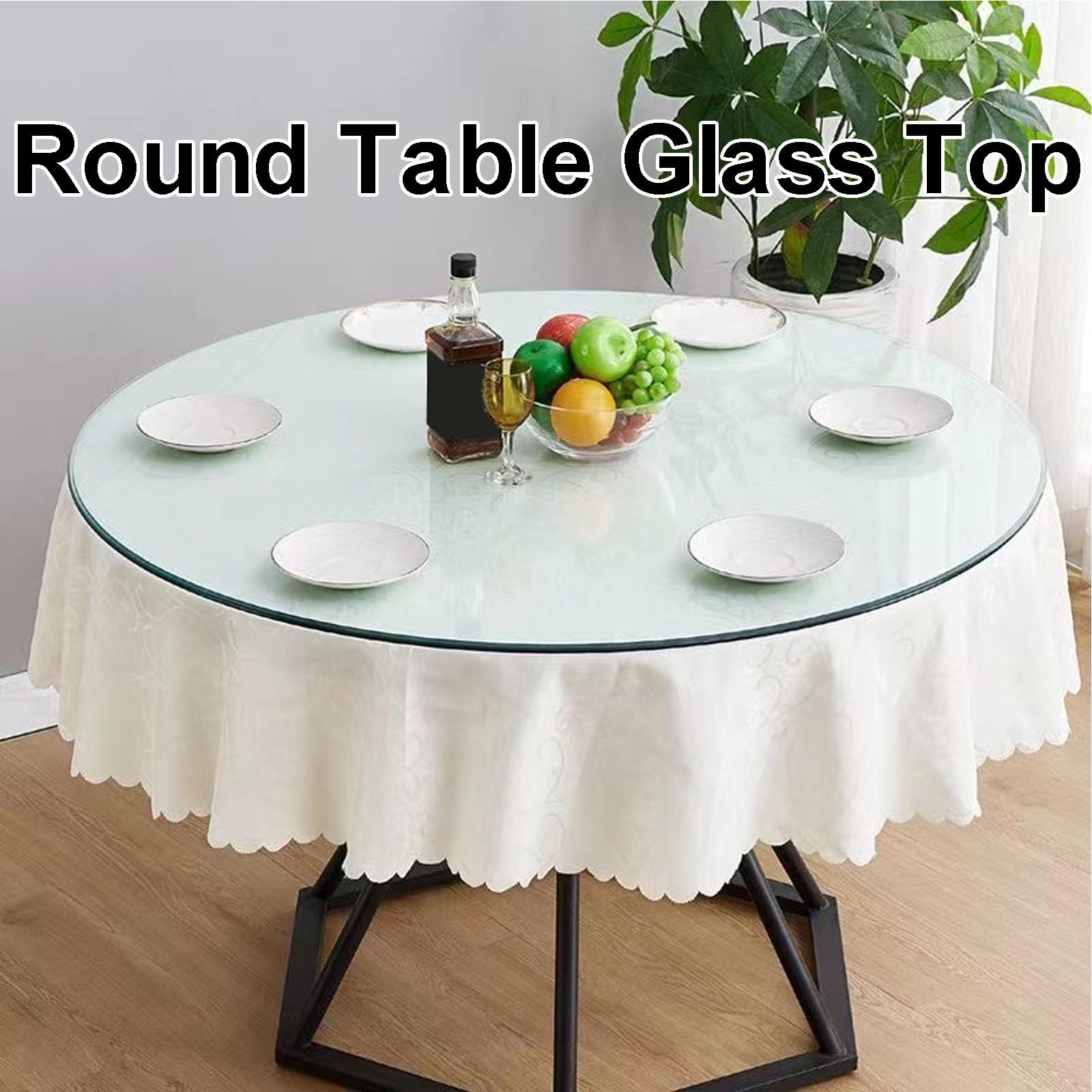 SAGIDAR Round Table Top, Table Round, Tempered Glass Round Table Top, Round Table Glass Top, 16IN 22IN 26IN 32IN 36IN, Kitchen Dining Table Top, Transparent Table Top Top for Dining Table