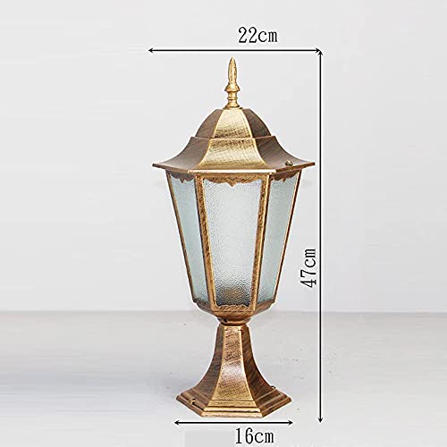 Retro Post Light Aluminum Garden Pillar Lamp Outdoor Lighting Column Lamp Waterproof IP65 Street Light Glass Lantern Gate Stigma Light Courtyard Landscape Light Fence Lawn Porch Deck Garage