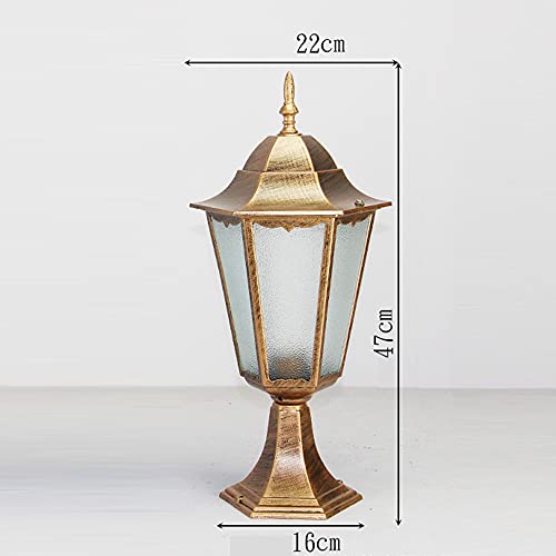 Retro Post Light Aluminum Garden Pillar Lamp Outdoor Lighting Column Lamp Waterproof IP65 Street Light Glass Lantern Gate Stigma Light Courtyard Landscape Light Fence Lawn Porch Deck Garage