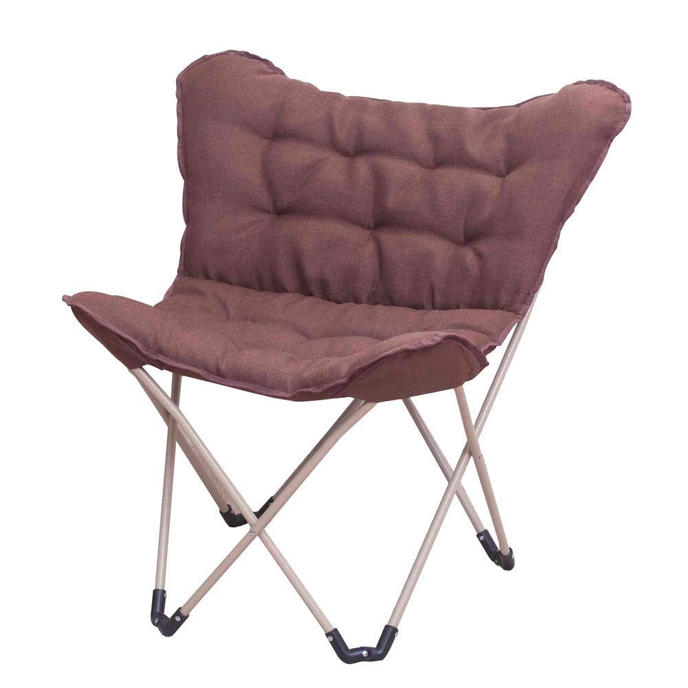 LLLY Lazy Sofa,Foldable Saucer Moon Chair Dorm Club Chair Half Round Soft Comfortable Short Plush Faux Padded Seat for Adult or Teens,Brown 40cmx50cmx87cm