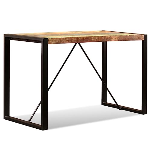 ULUYYUC Dining Table Solid Reclaimed Wood 47.2",Office Desks Patio Table Party Table Kitchen Tables Kitchen Furniture Outdoor Table for Living Room bar Bistro Kitchen Island