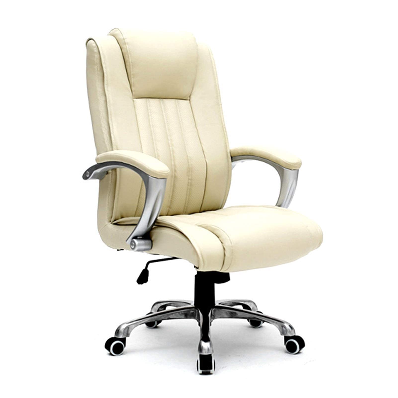 Family Boss Chairs Office Chairs Ergonomic Office Chair Black High Back Leather Computer Desk Chairs Adjustable Tilt Angle for Man and Women Beige