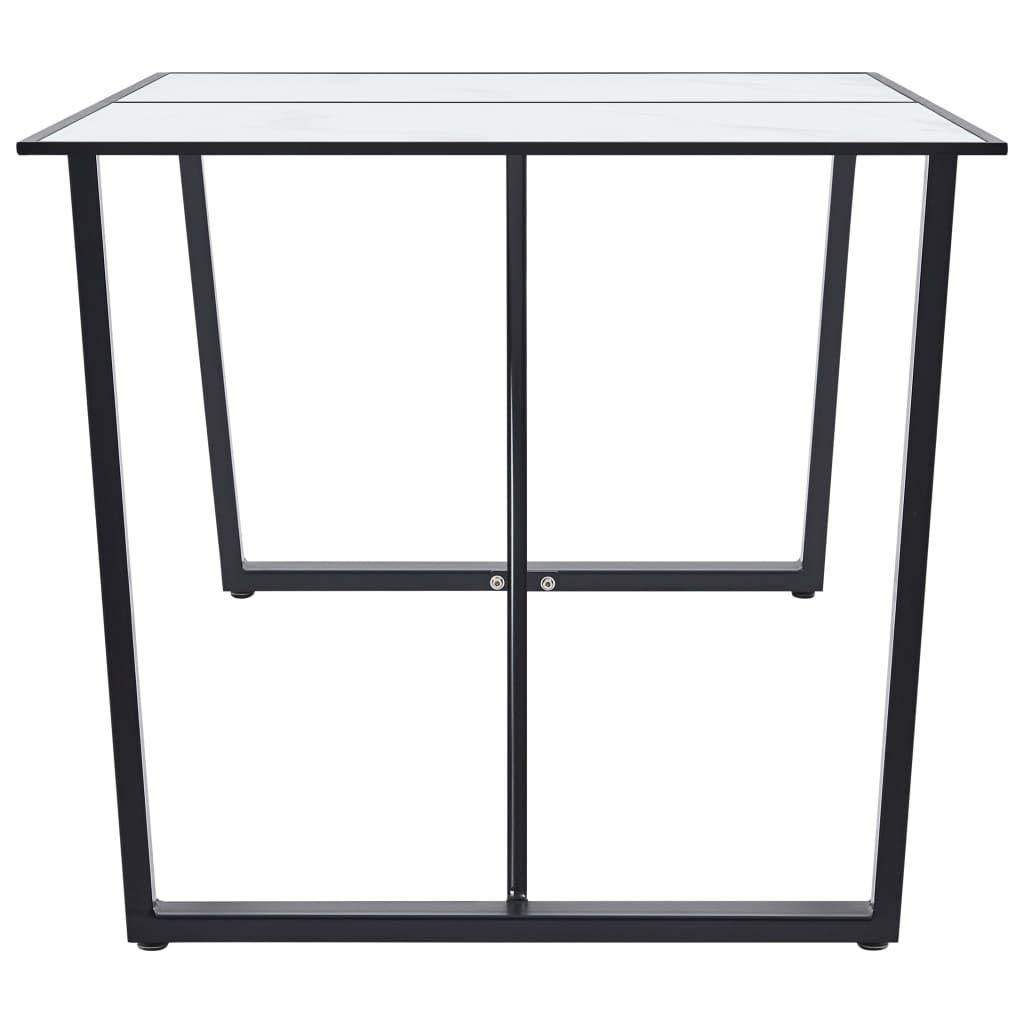 WHOPBXGAD Dining Table,Kitchen Tables, Dining Room counters Suitable for Kitchen, Dining Room, Living Room,White 63"x31.5"x29.5" Tempered Glass