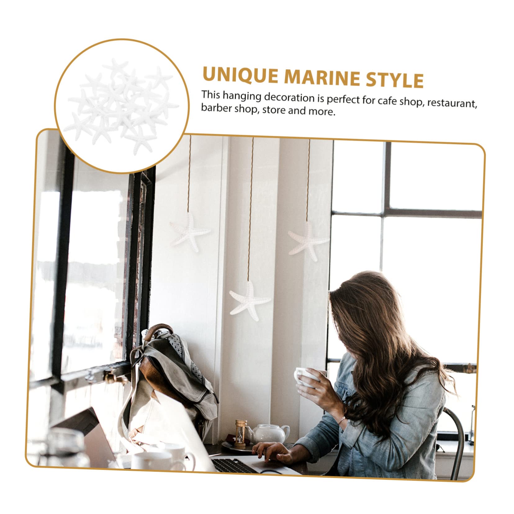 60 Pcs Ornaments Delicate Star Pendant Resin Star Pendant Resin Wall Decoration Decorative Sea Star DIY Resin Wall Art Craft Wall Sea Star Decorations DIY Home Decor
