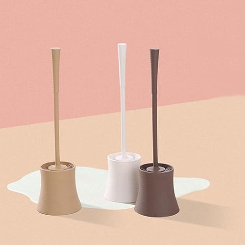 SAAKO Portable Toilet Bowl Brush Floor Standing Toilet Brush Practical Toilet Cleaner Brush with Plastic Long Handle for Bathroom