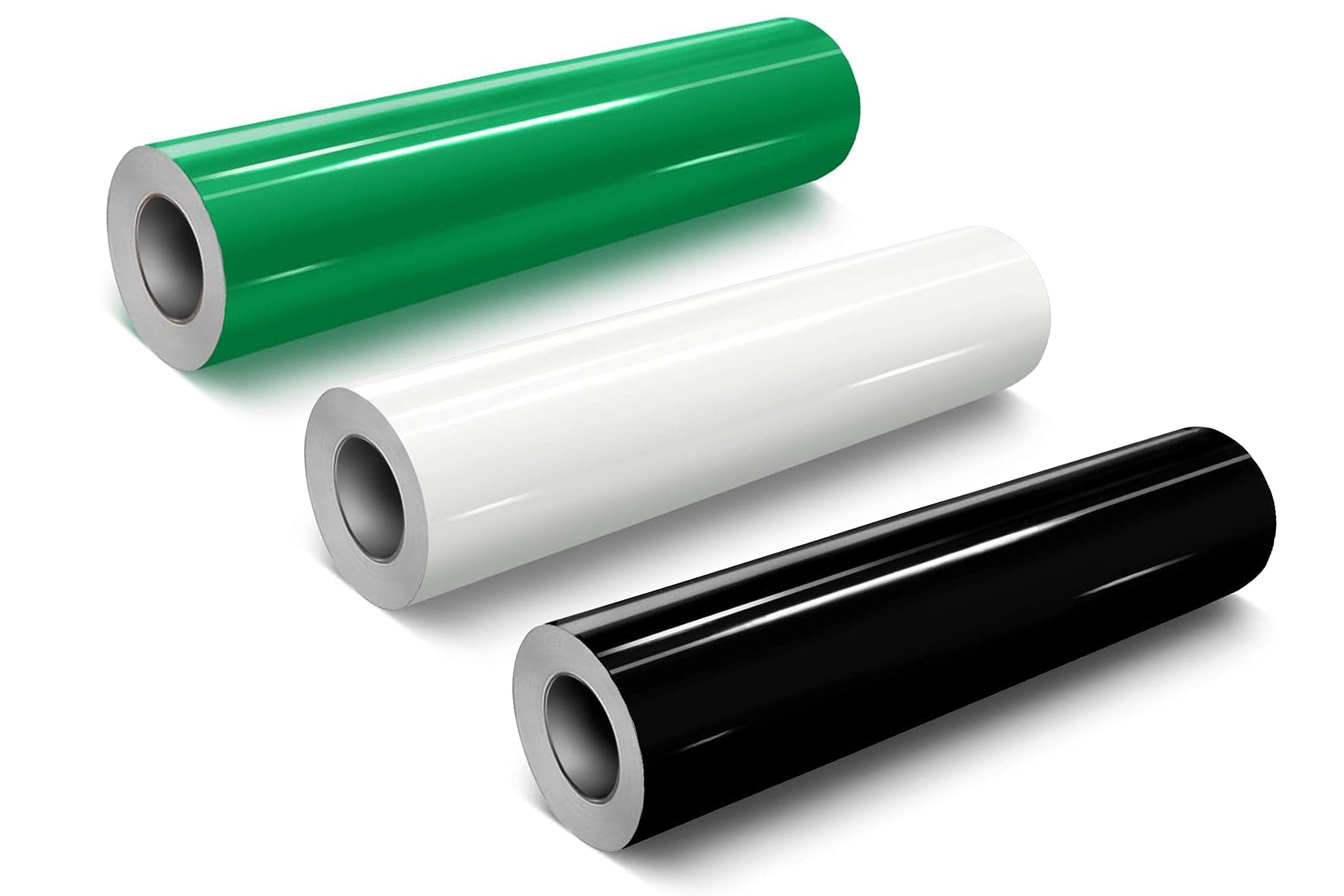 VViViD DECO65 Craft Vinyl Gloss Green + Gloss White + Gloss Black 3 Rolls of 7ft x 11.8" - M0