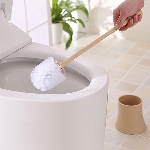 SAAKO Portable Toilet Bowl Brush Floor Standing Toilet Brush Practical Toilet Cleaner Brush with Plastic Long Handle for Bathroom