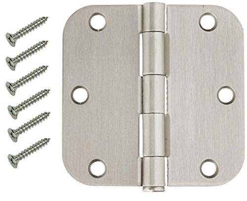 JTSQ 50 Pack 3.5" Interior Door Hinges with 5/8" Radius Hinge Door-Hinges Door Hinges Door Hinges Kitchen Cabinet Hinges Hinges for Kitchen cabinets Door Hinge Door Hardware Cabinet Hinge Hinges