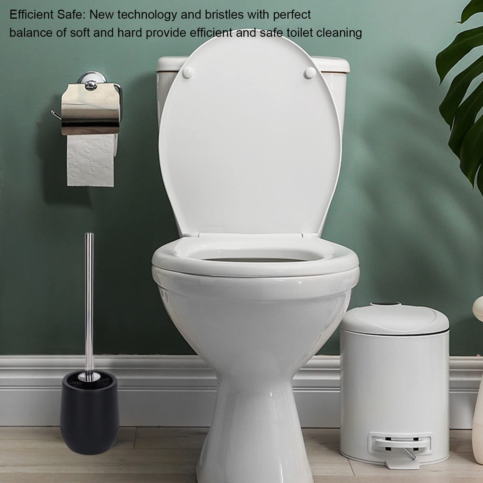 PerGar 2Pcs Toilet Brush, Robust Lockable Threads Toilet Bowl Brush and Holder, Efficient Safe Toilet Cleaner Brush for Deep Cleaning, Toilet Scrubber with Silicone Bristles, Durable Home Accessory