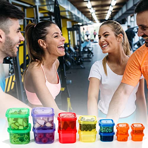 BHYTAKI Portion Control Containers, Double Set (14 Pieces) 21 Day Fix Container and Food Plan, 21 Day Food Portion Containers for Weight Loss with Tally Chart and Food Plan